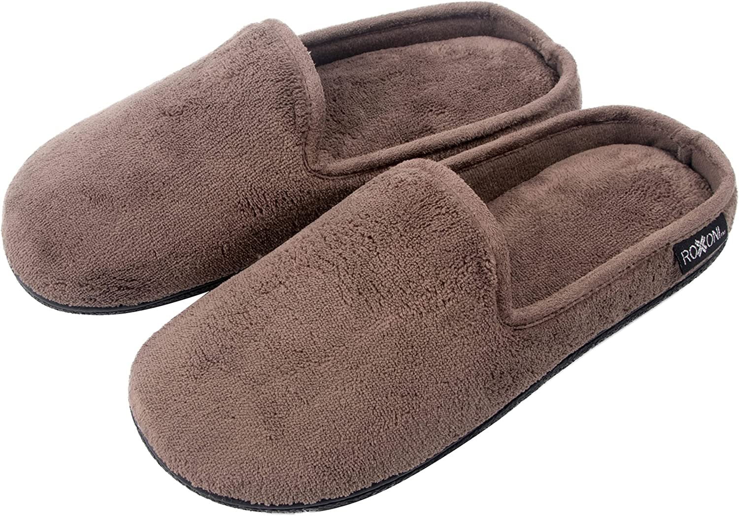 Roxoni Men's Slippers Slip On Terry Clog Comfort House Slipper Indoor ...