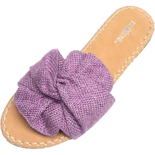Roxoni Open Toe Sandal Slippers for Women - Indoor Outdoor Slides Shoes ...