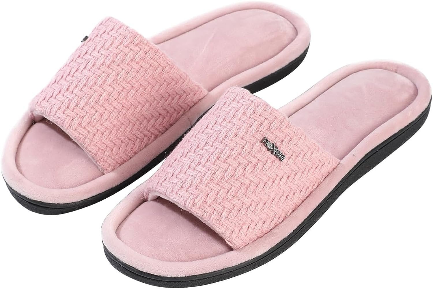 Roxoni Velvet Knit Flat Sandals for Women - Stylish Textured Woven ...