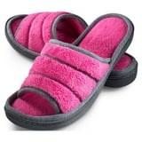 Roxoni Women's Open Toe Memory Foam Slippers with Contrast Design ...