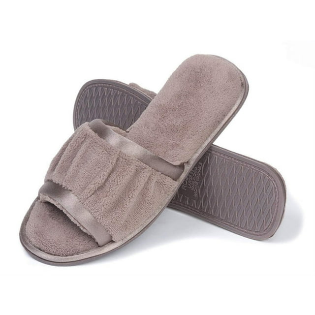 Roxoni Women's Open Toe Slide Slipper ; Ideal Terry Cloth House Shoe ...
