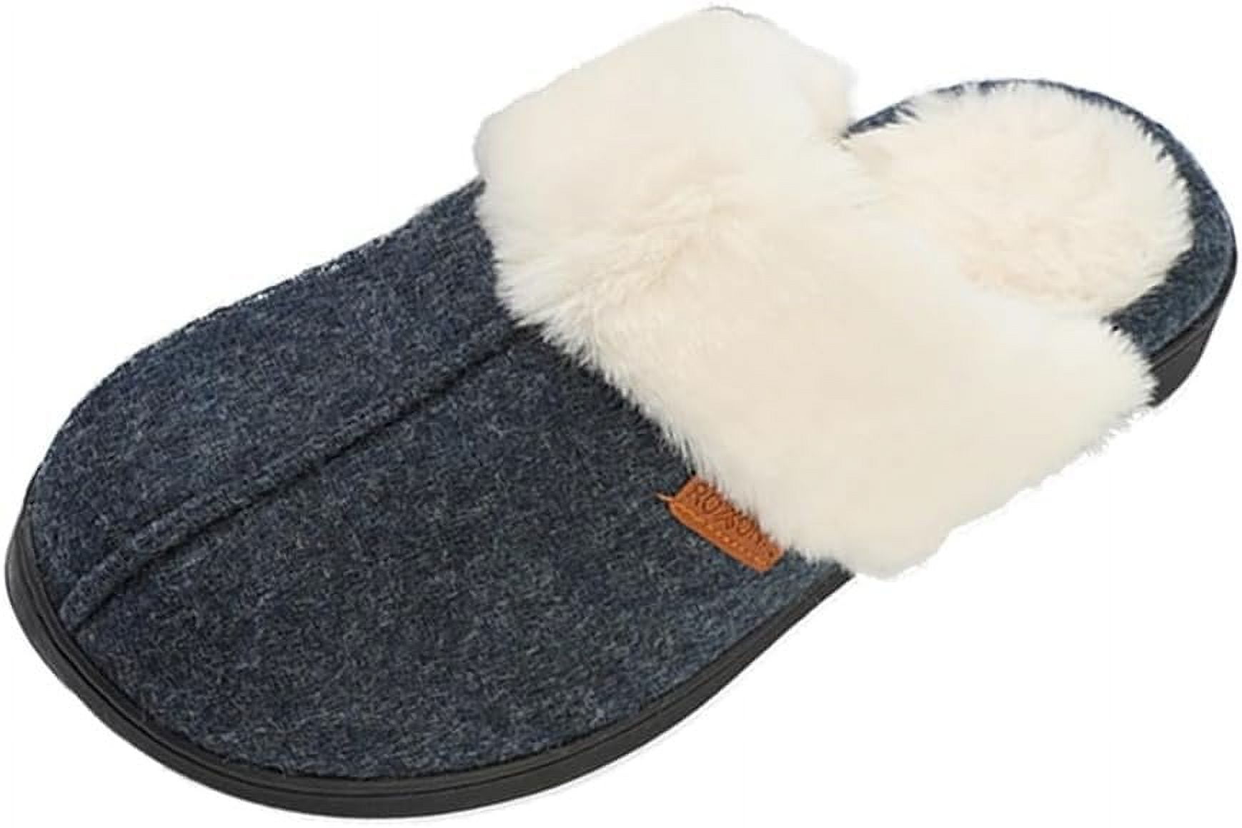 Roxoni Women's Winter House Fuzzy Fluffy Furry Cozy Clog Slipper - Walmart.com