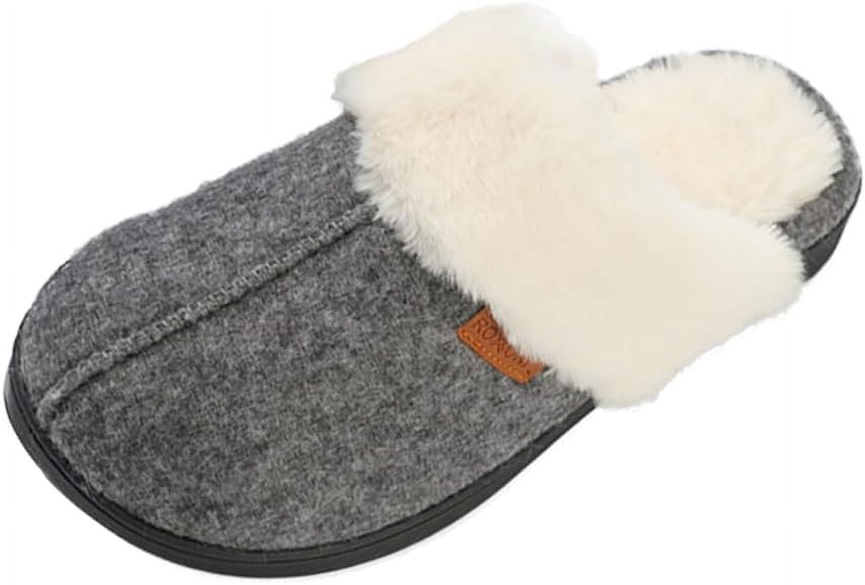 Roxoni Women's Winter House Fuzzy Fluffy Furry Cozy Clog Slipper - Walmart.com