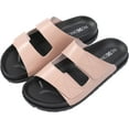 Roxoni Womens Cushioned Two Strap Footbed Sandals Lightweight Open Toe ...