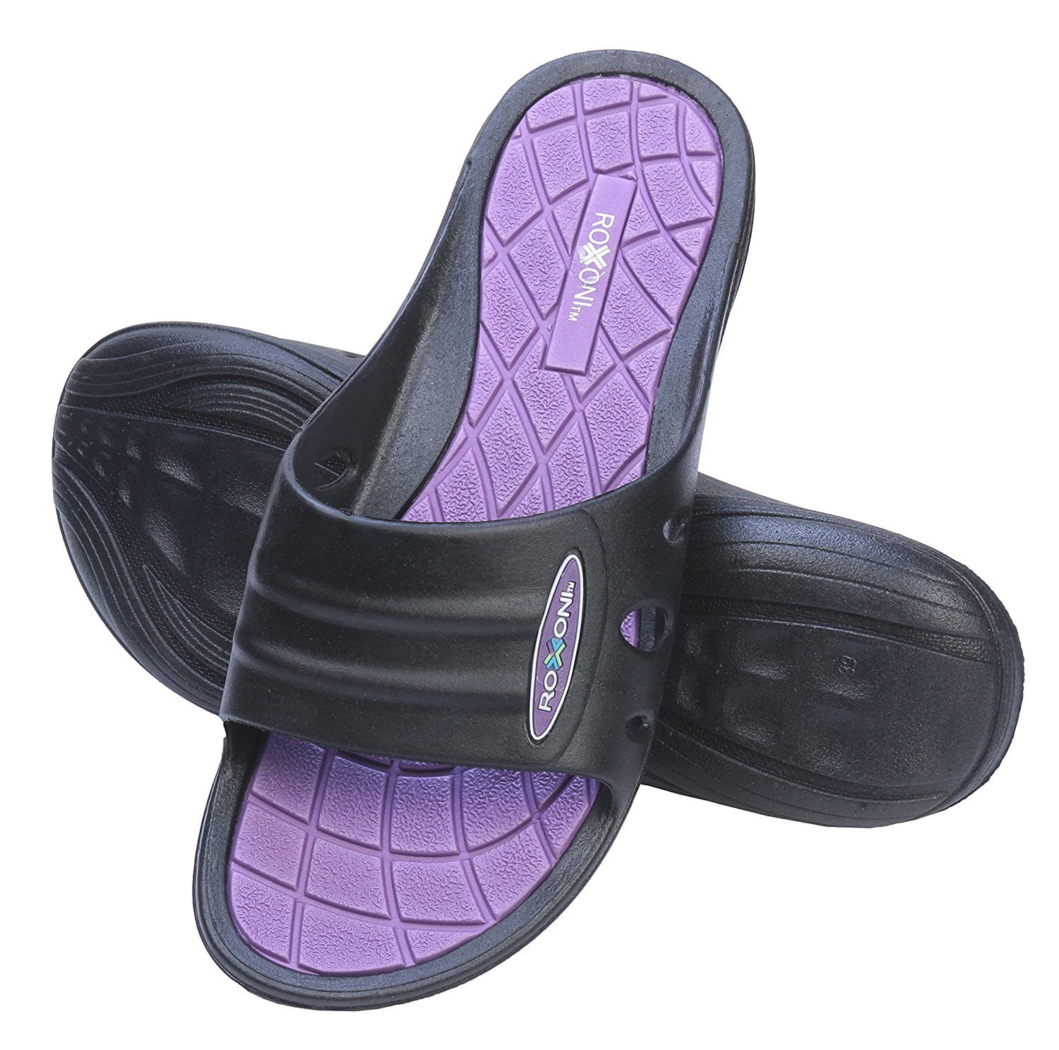 Roxoni Womens Summer Flip Flop Beach Open Toe Slide Sandals with Rubber ...