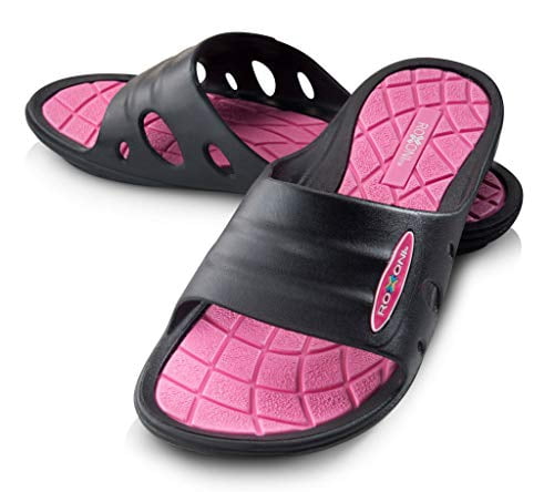 Roxoni Womens Summer Flip Flop Beach Open Toe Slide Sandals with Rubber ...