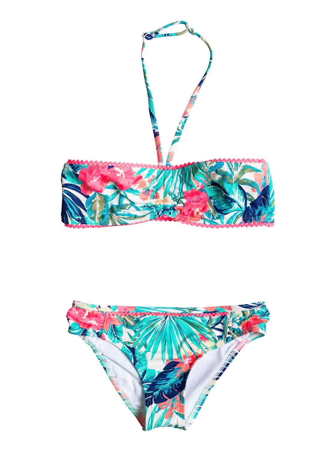 Roxy Big Girls' Jungle Poem Bandeau Set, Marshmallow Tac O Tac Flower ...