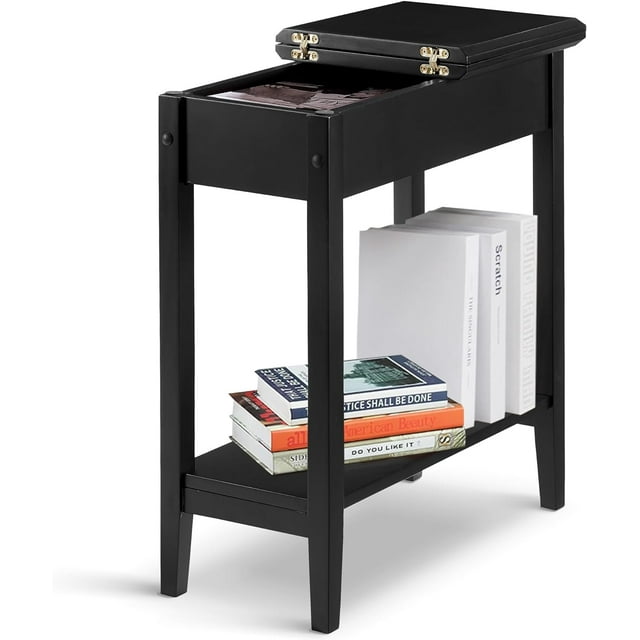 Roxy Narrow End with Flip Top Narrow Side Tables for Small Spaces Slim ...