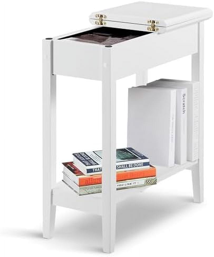 Roxy Narrow Side Table: Stylish Slim End Table, Narrow Nightstand, and ...