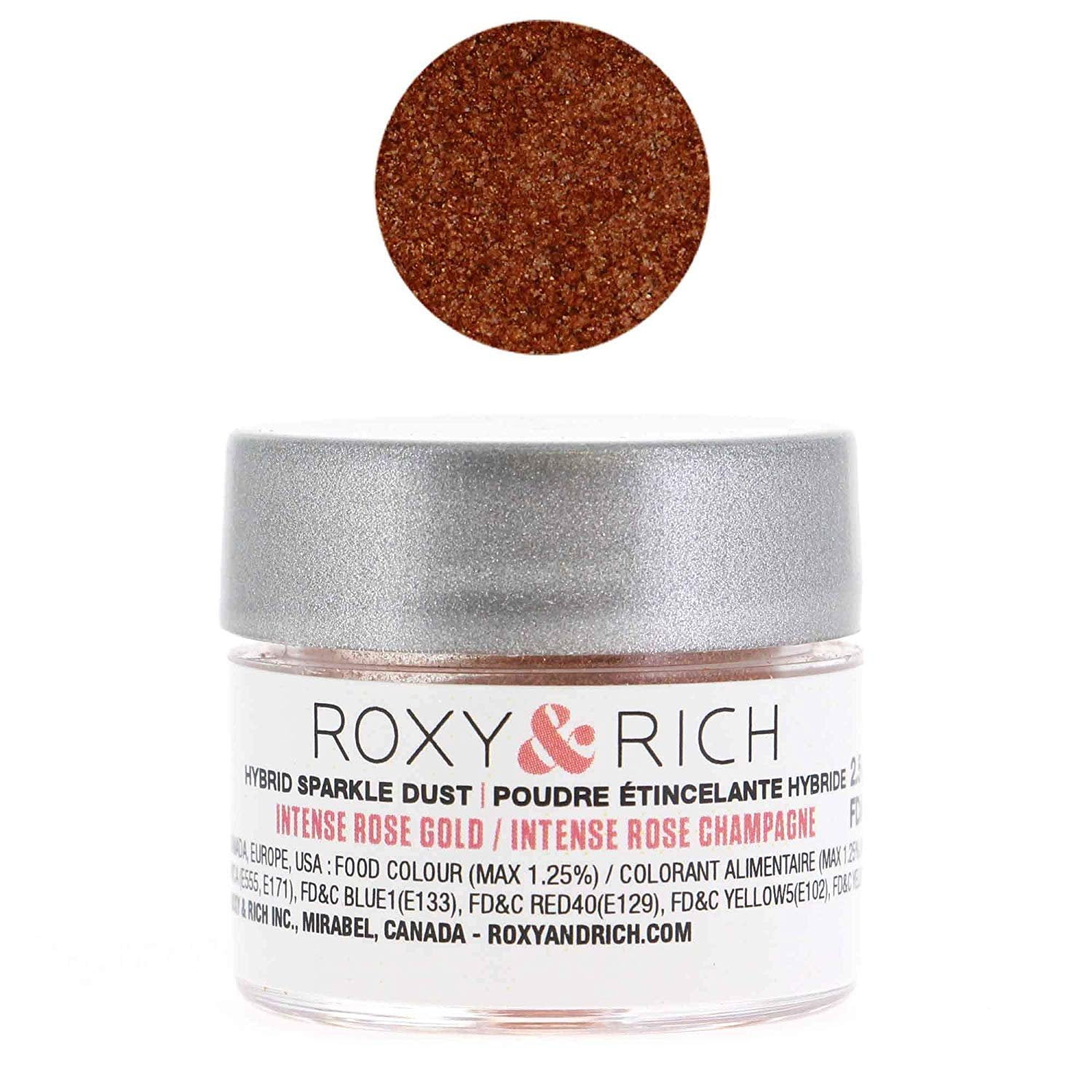 Roxy & Rich Hybrid Sparkle Dust Powder Food Color Intense Rose Gold, 2. ...