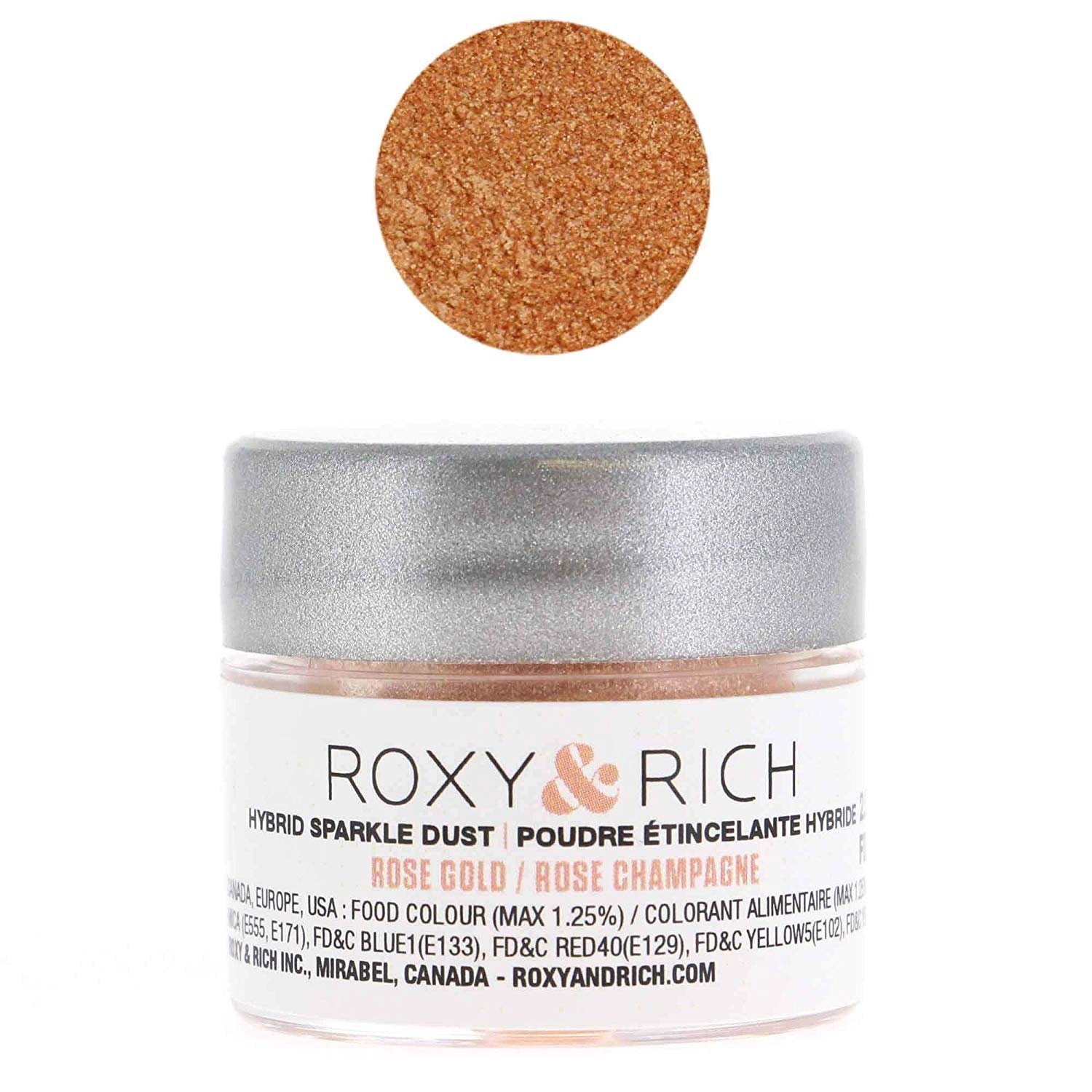 Roxy & Rich Hybrid Sparkle Dust Powder Food Color Rose Gold, 2.5 Grams ...
