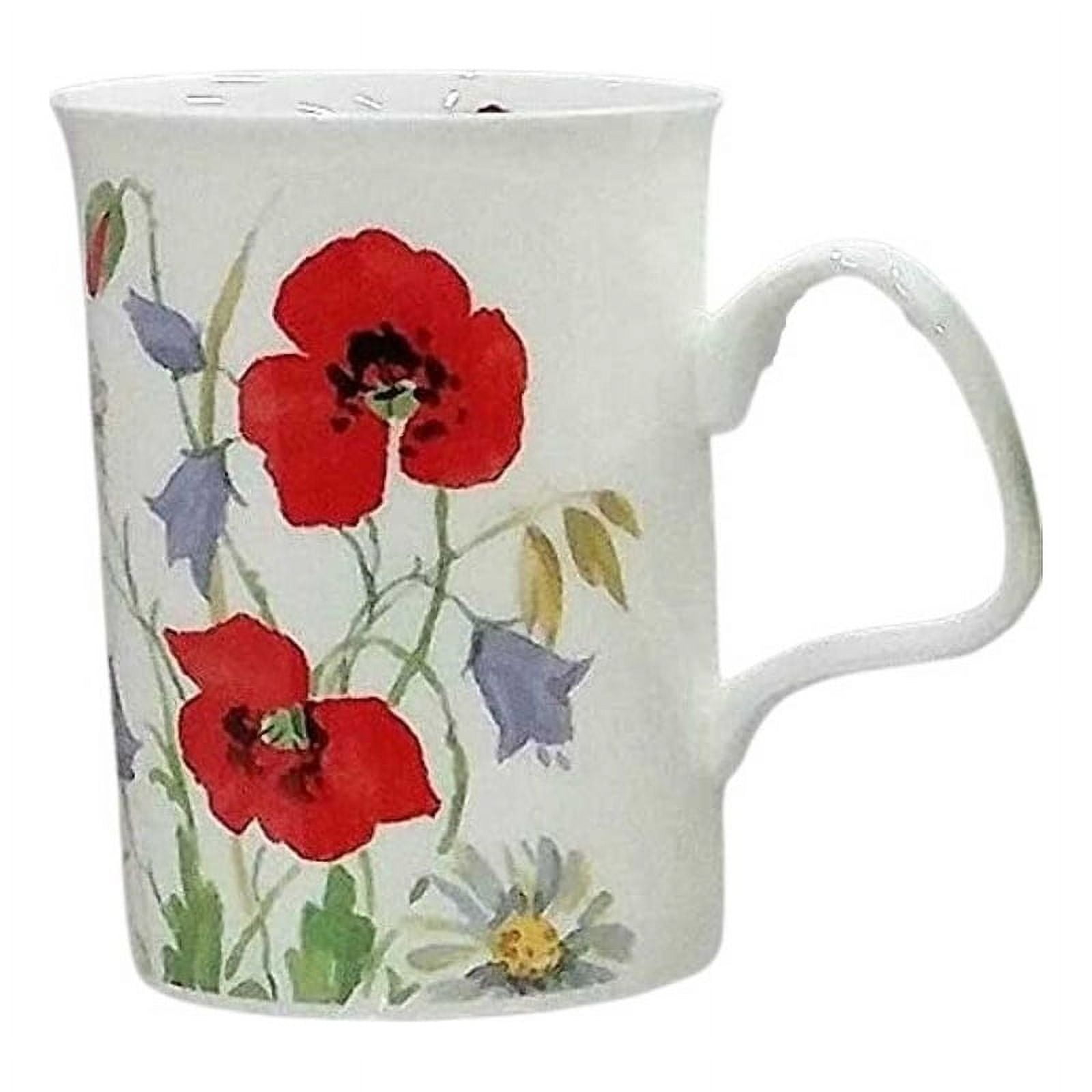Roy Kirkham English Meadow Traditional Ceramic Lancaster Mugs in Red ...
