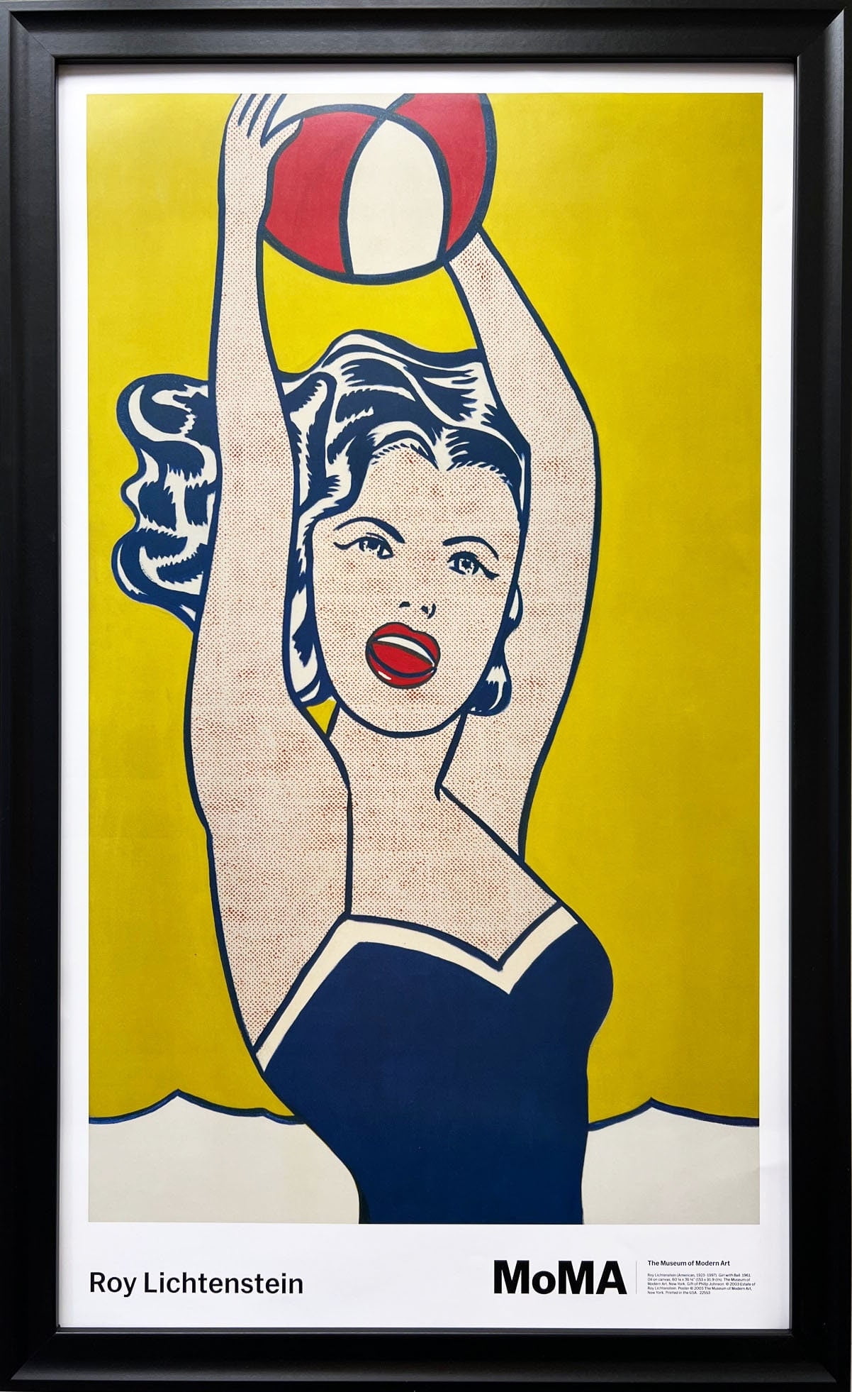 Roy Lichtenstein "Girl With Ball" NEWLY CUSTOM FRAMED Pop Art ...