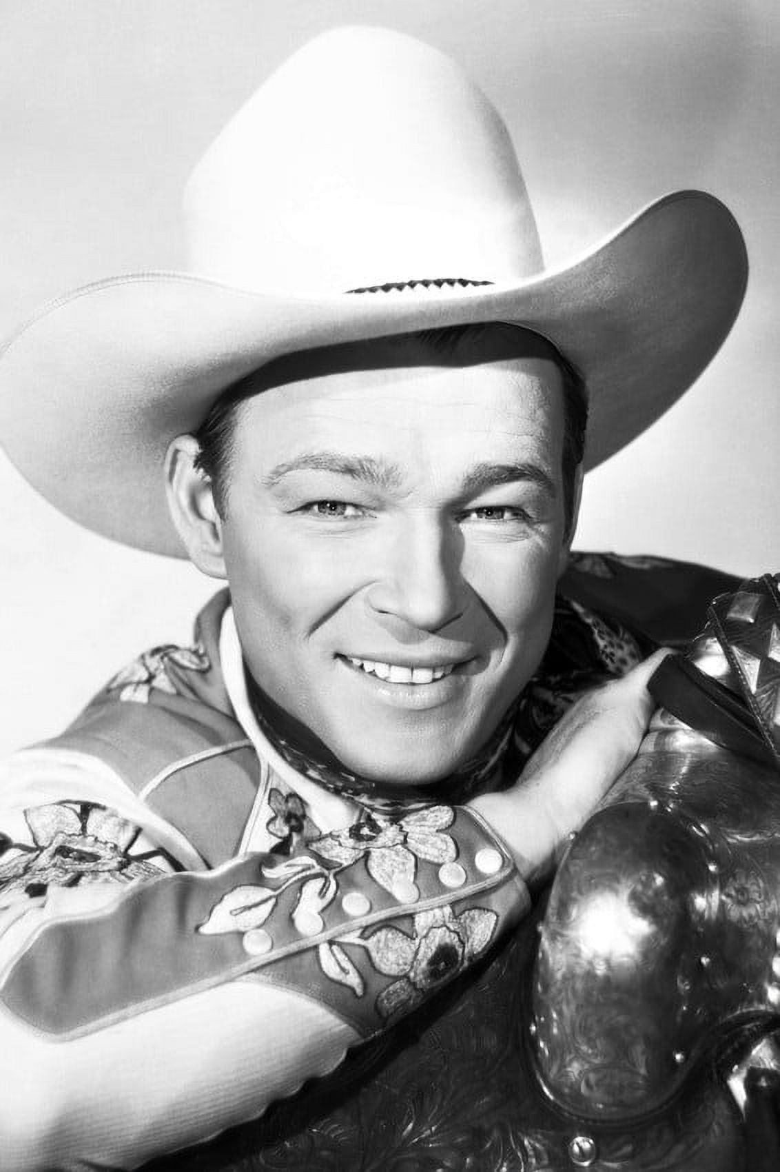 Roy Rogers smiling portrait in stetson leaning on saddle 24x36 Poster ...