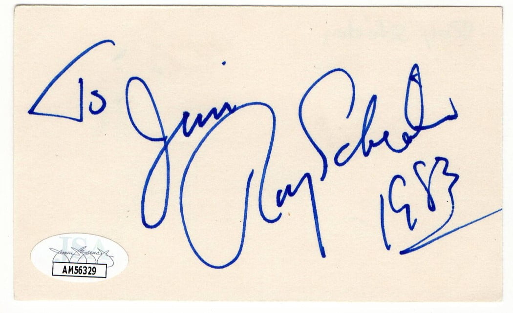 Roy Scheider Signed Autographed Index Card Jaws Actor Chief Brody JSA ...
