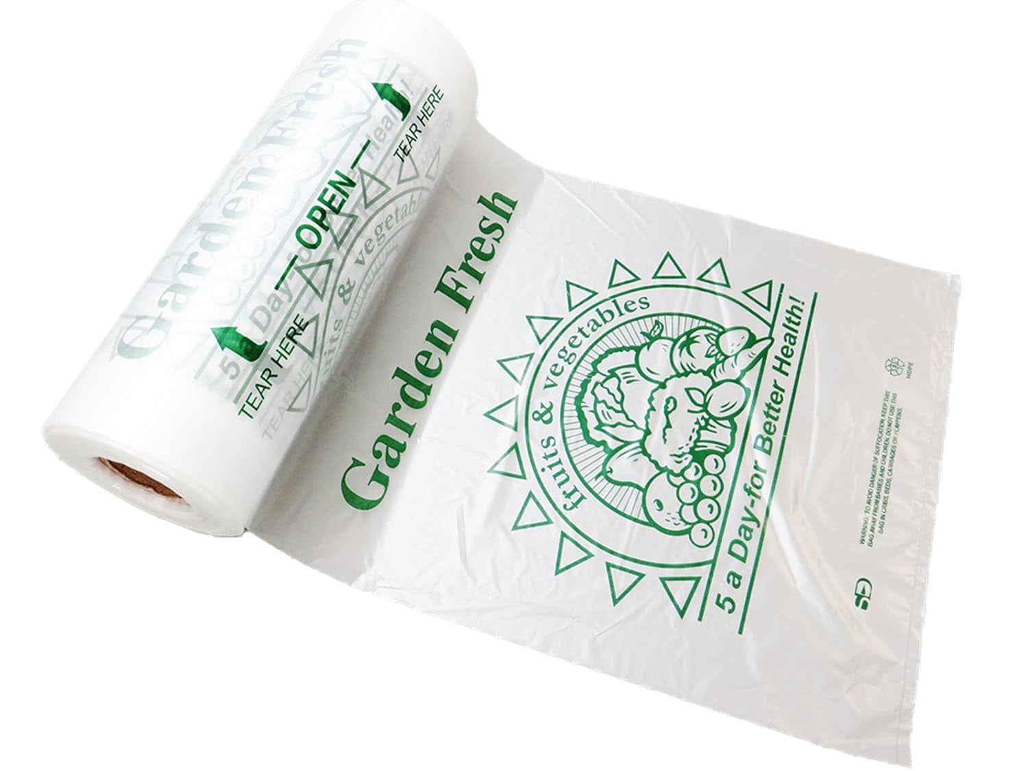 Royal 12"x 20" HDPE Produce Rolls Plastic Bags 5 A-Day, 4 Rolls C33 ...