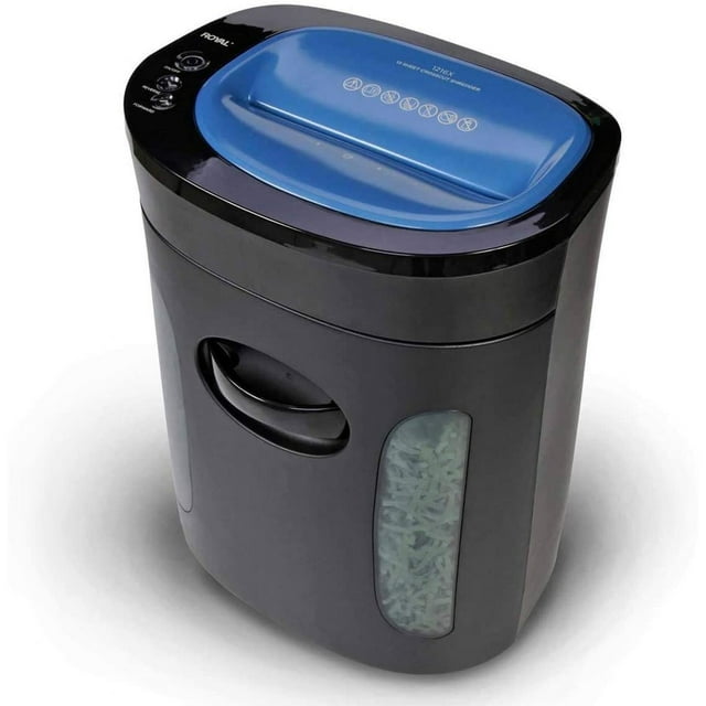 Royal 1216X Crosscut Home Office 12 Sheet Paper Shredder Machine, Black ...