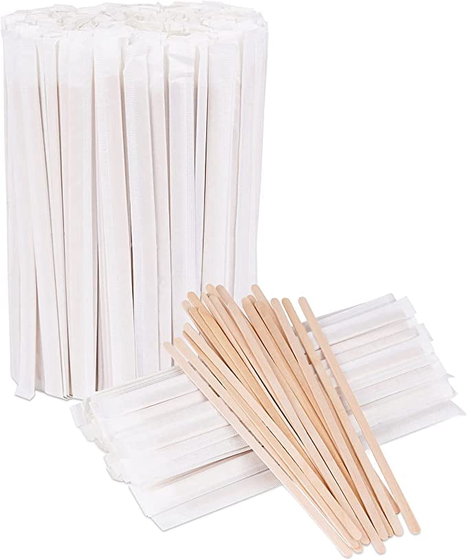7-1/2" Individually wrapped wooden stirrers 500 count box - Walmart.com