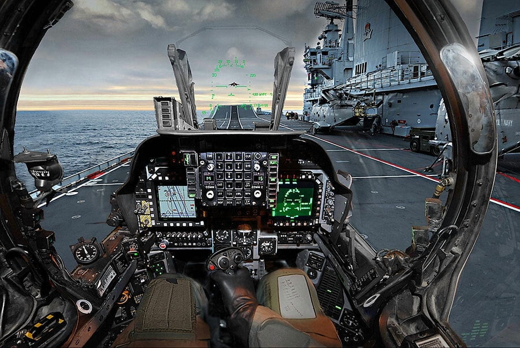 Royal Air Force Harrier Pilot Prepares Takeoff - 24x36 Inch Laminated ...