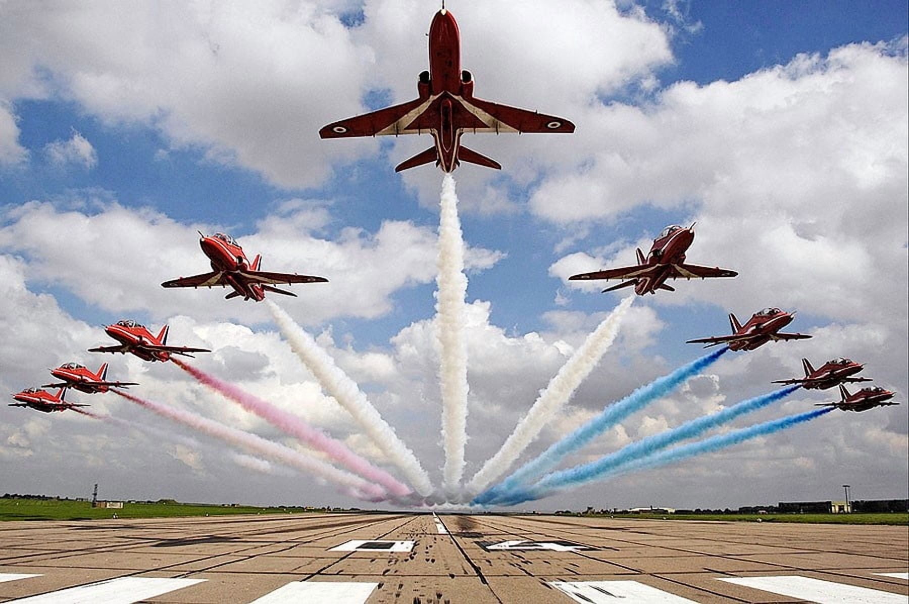 Royal Air Force Red Arrows Low-Level Flypast - 20x30 Inch Laminated ...