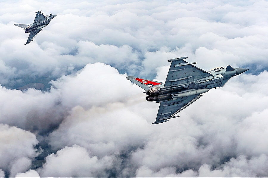 Royal Air Force Two Typhoon FGR4 in Flight Style - A - 24x36 Inch ...