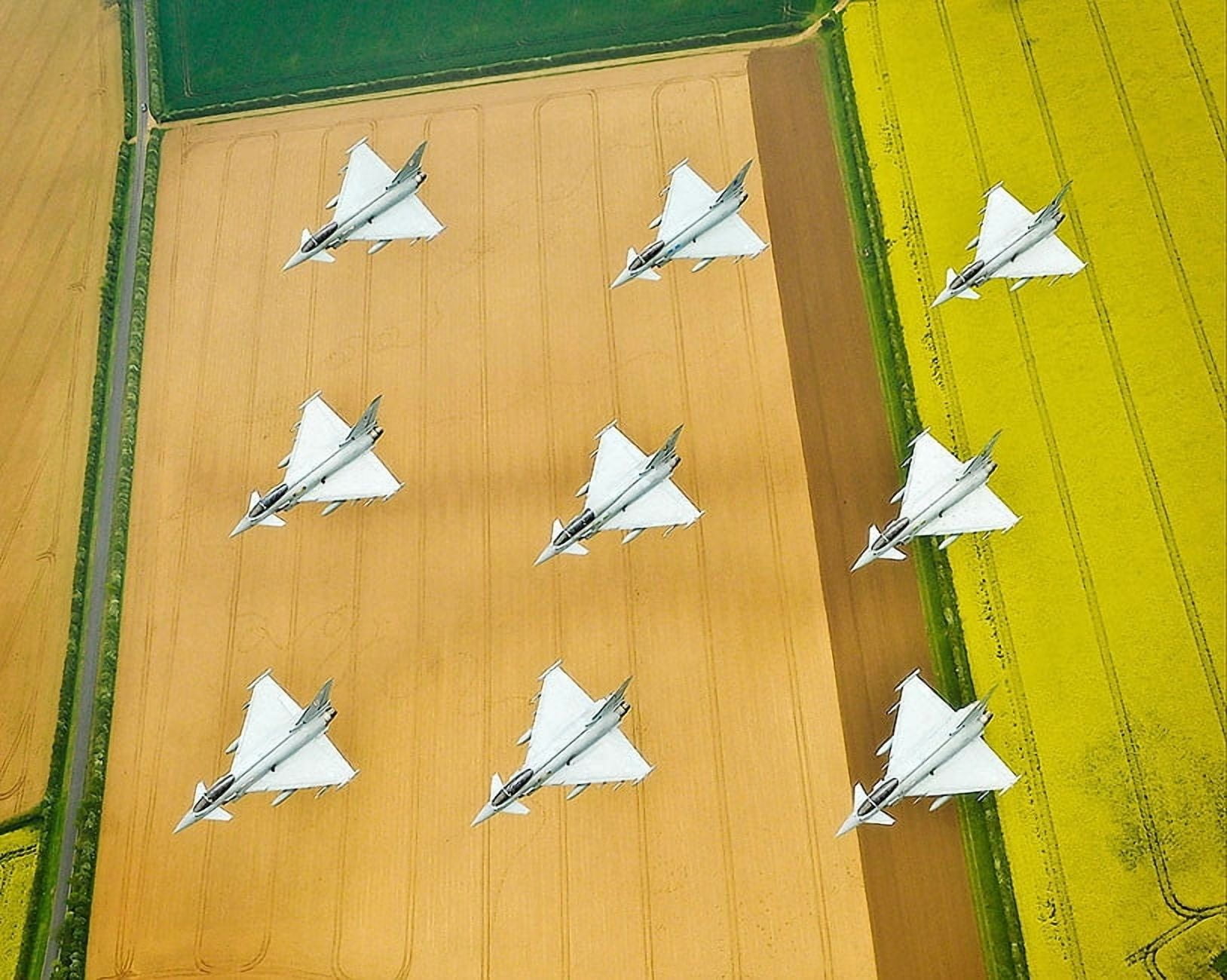 Royal Air Force Typhoon Diamond Formation - 24x36 Inch Laminated ...