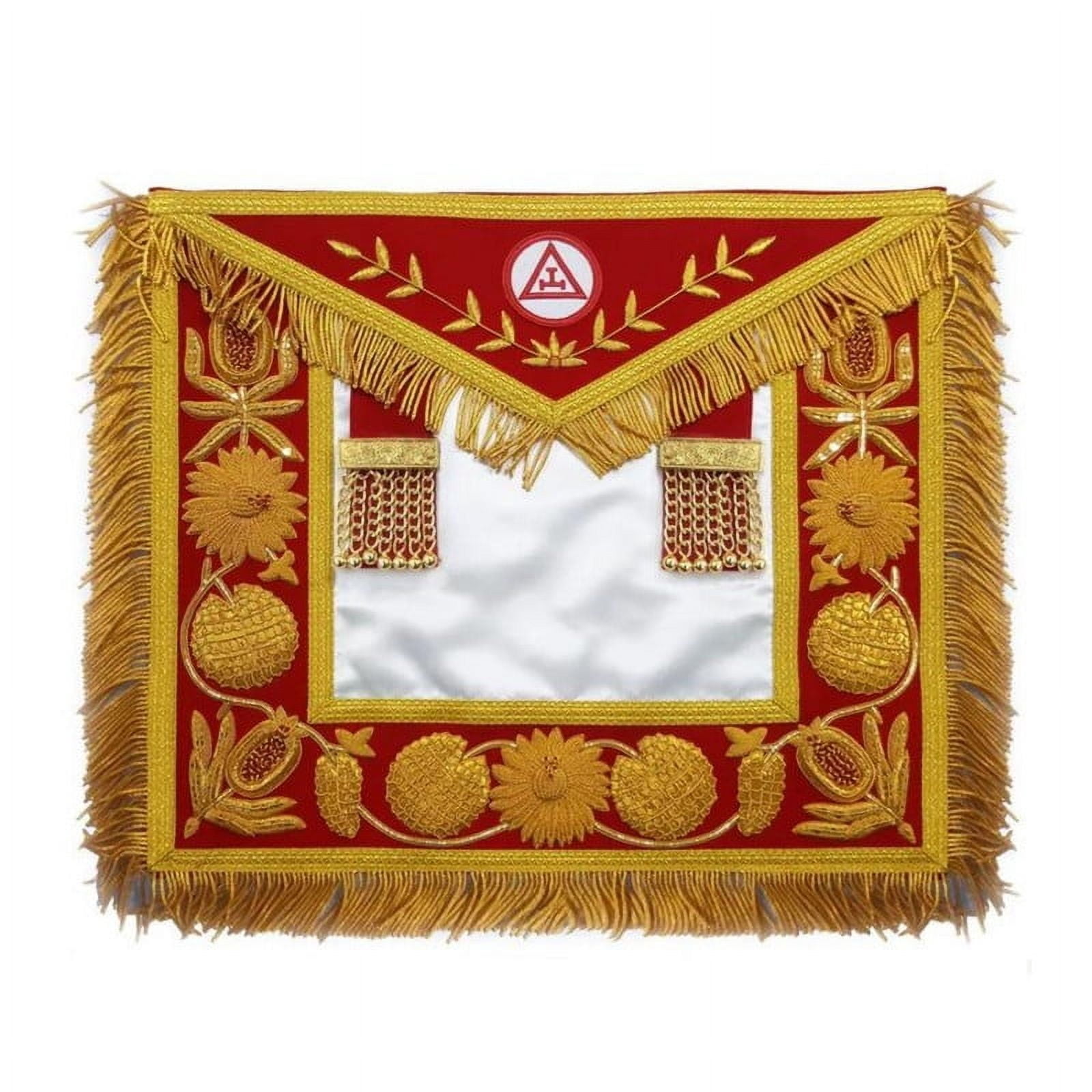 Royal Arch Chapter Apron - Red with Gold Triple Tau Insignia and Fringe ...