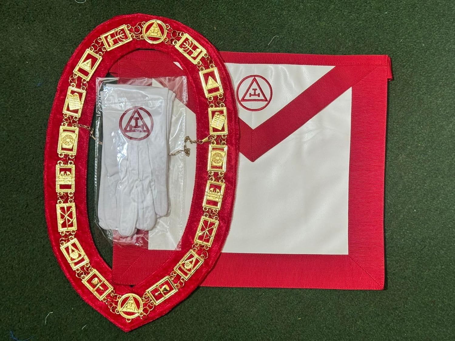 Royal Arch Mason Regalia Set – Chapter Apron, Chain Collar, Gloves ...