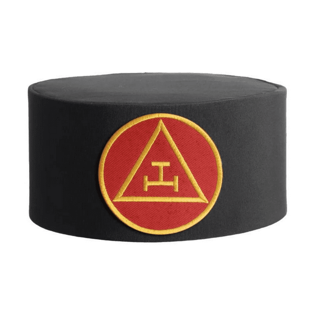 Royal Arch Masonic Chapter Crown Cap - Black With Red & Gold Triple Tau ...
