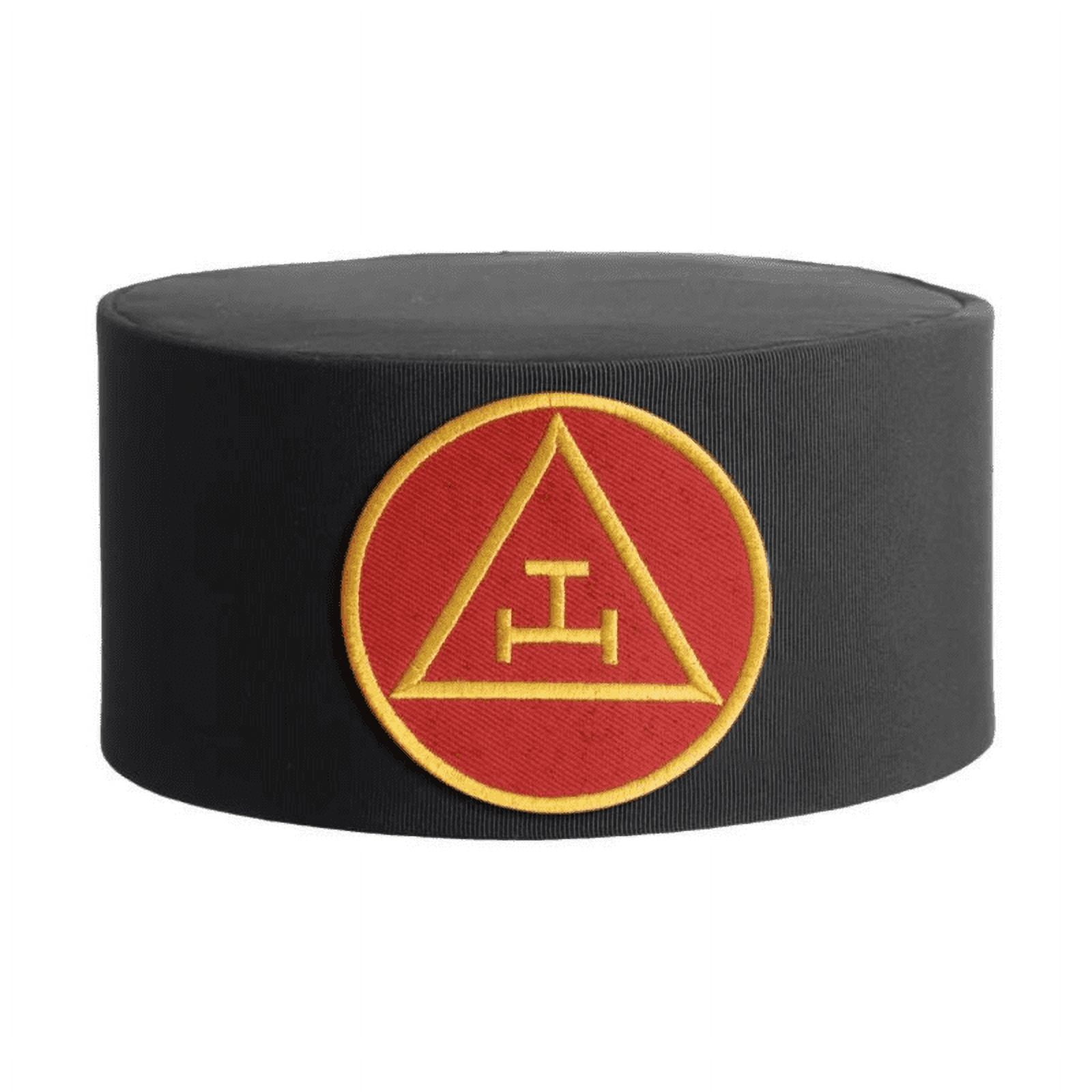 Royal Arch Masonic Chapter Crown Cap - Black With Red & Gold Triple Tau ...