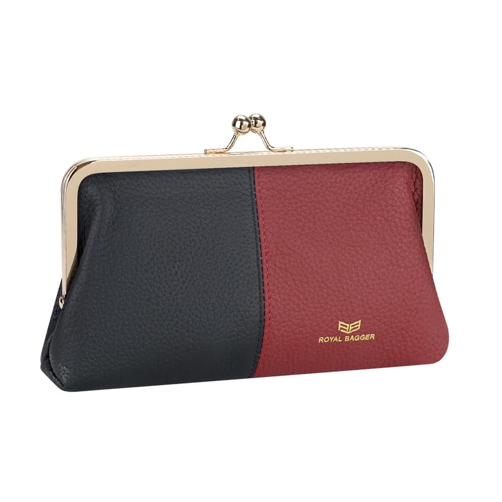 Royal Bagger Contrast Clutch Purses for Women, Genuine Leather Evening ...