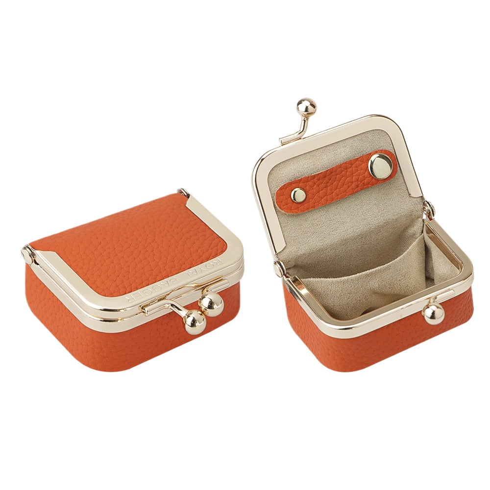 Royal Bagger Genuine Leather Mini Jewelry Coin Purse Solid Color Kiss ...