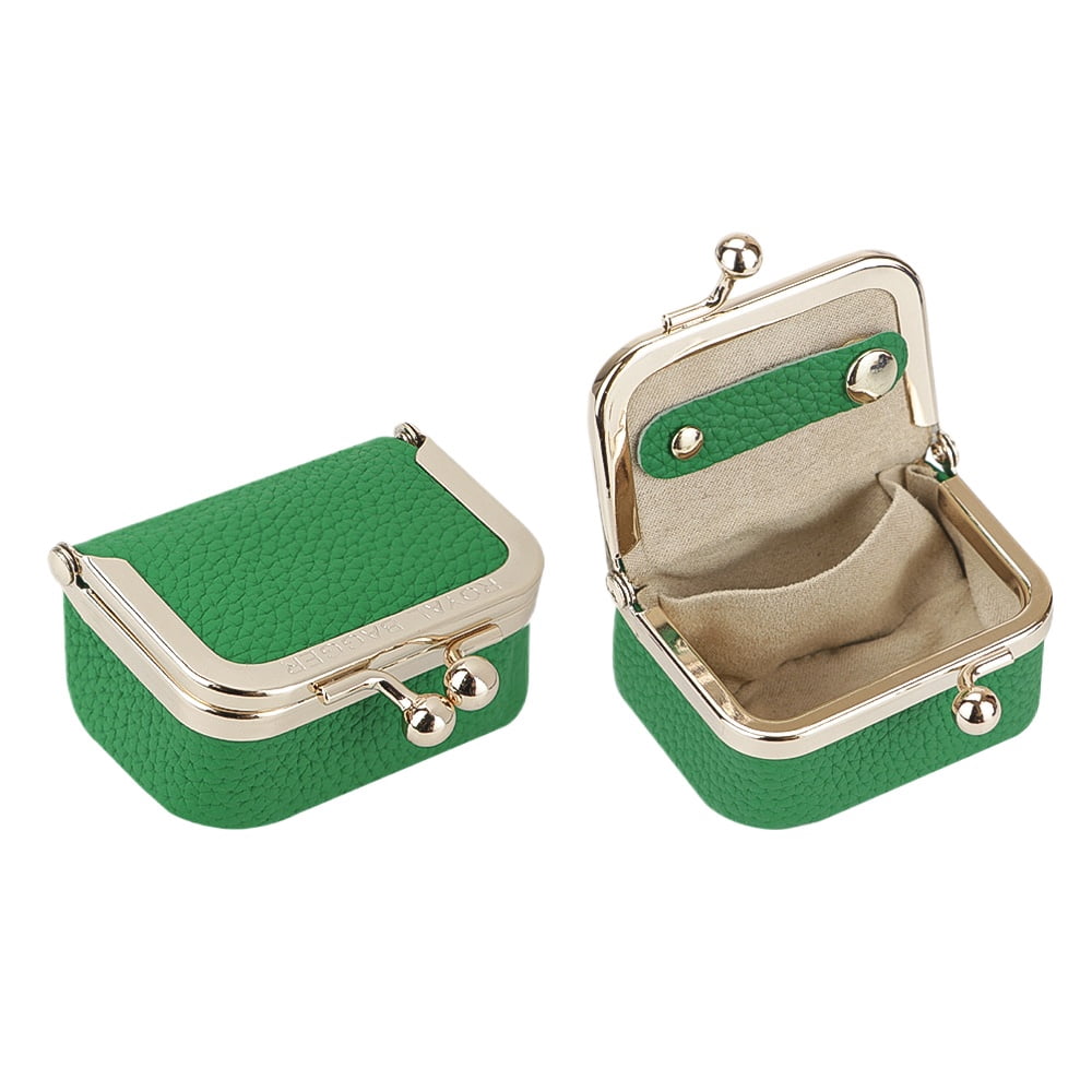 Royal Bagger Genuine Leather Mini Jewelry Coin Purse Solid Color Kiss ...