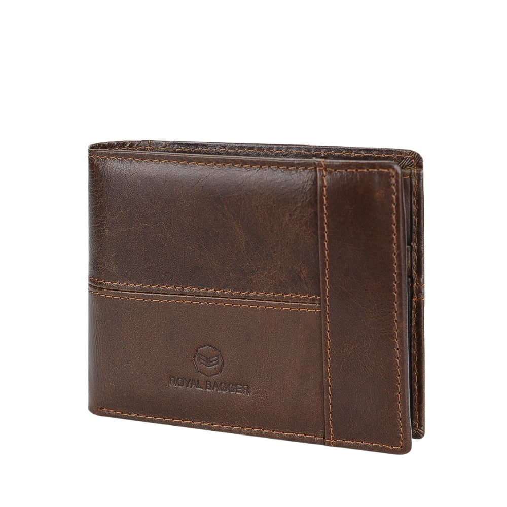 Royal Bagger Men's RFID Blocking Short Wallets, Genuine Leather Large ...