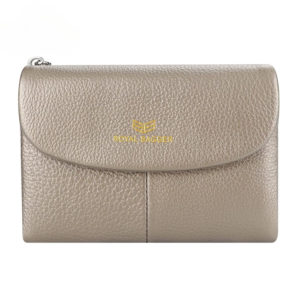 Royal Bagger RFID Blocking Women's Short Wallet Genuine Cow Leather ...
