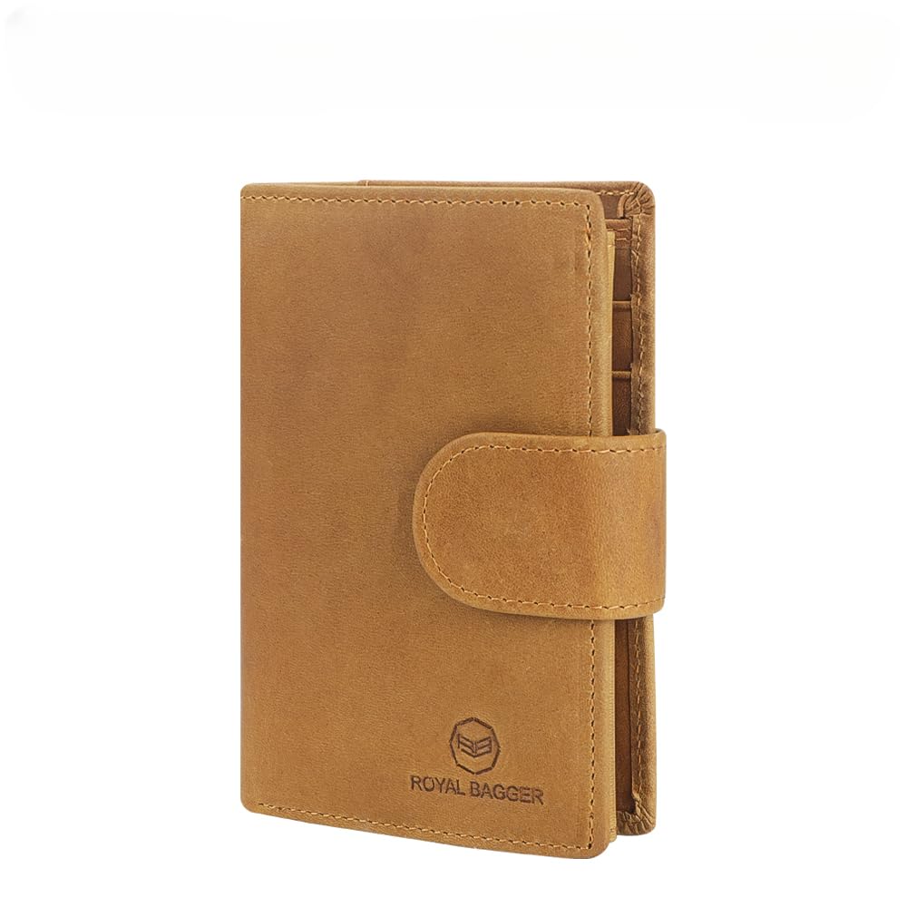 Royal Bagger Retro Short Wallets for Men, Crazy Horse Leather Large ...