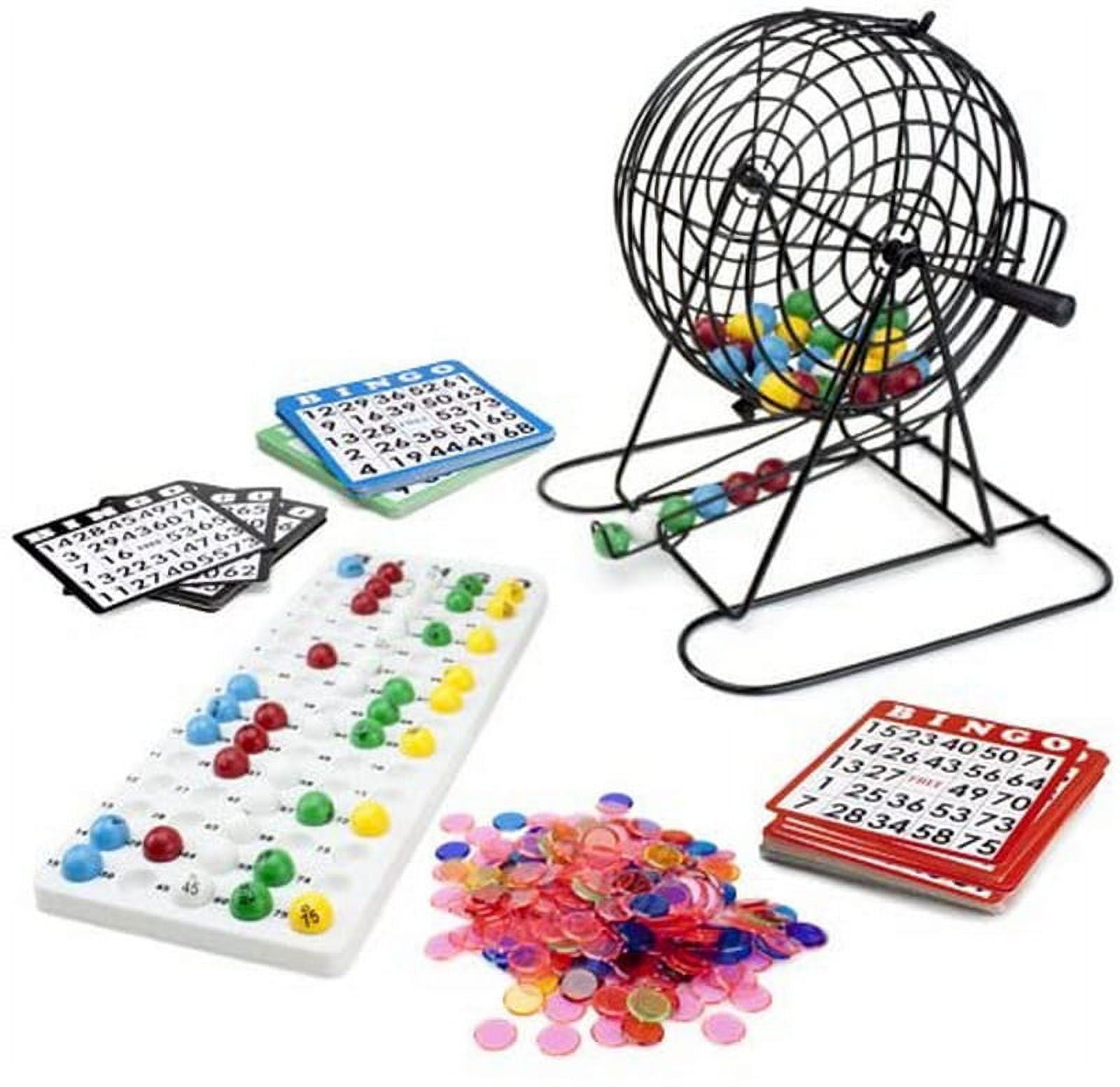 Royal Bingo Jumbo Set 9" Metal Cage with Calling Board 100 Bingo Cards ...