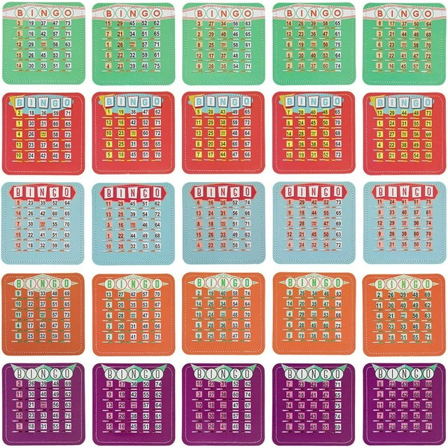 Royal Bingo Supplies Ez Clear 7" Shutter Bingo Cards, Retro Designs ...