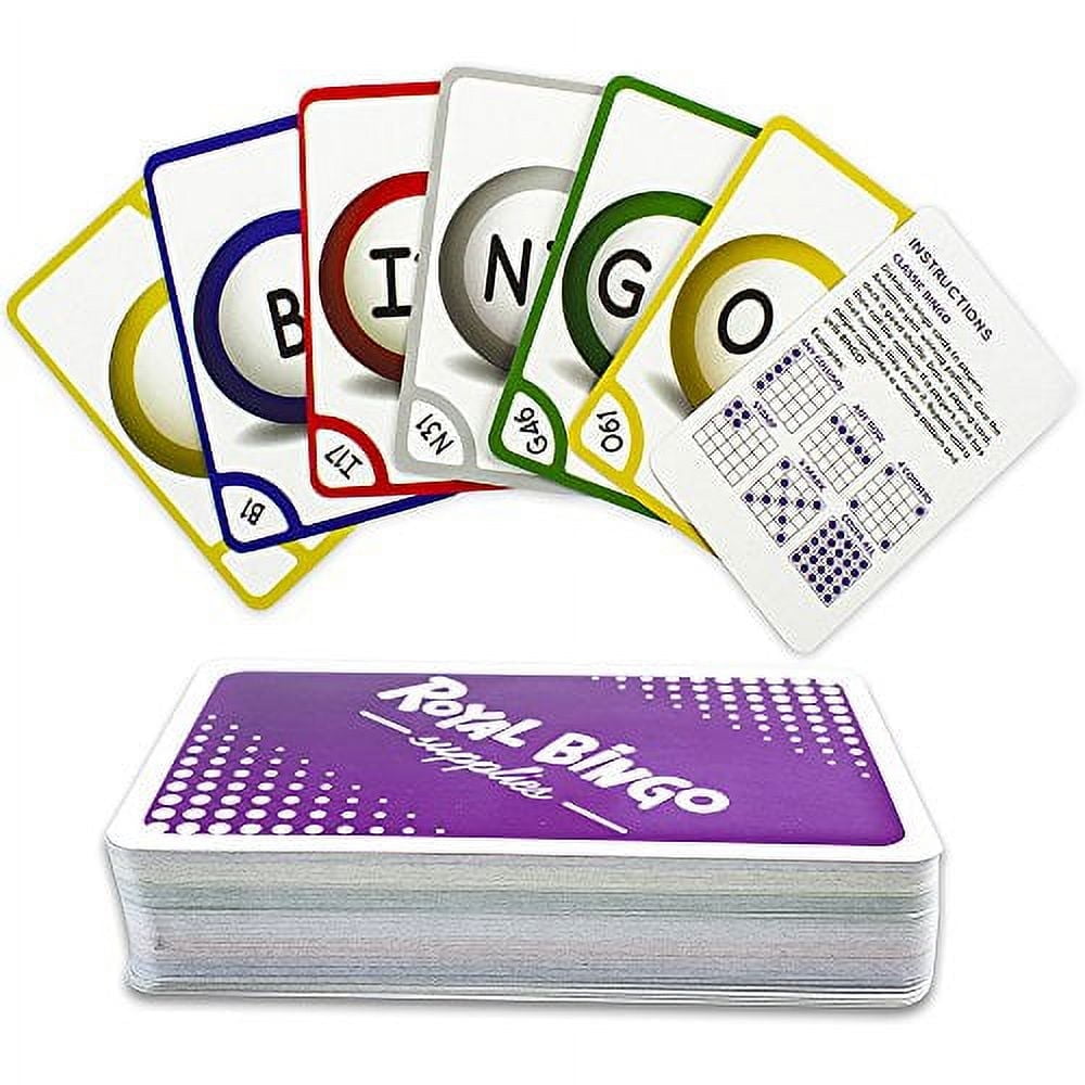 Royal Bingo Supplies Jumbo 5.25" X 3.25" Bingo Calling Cards, Pack of ...