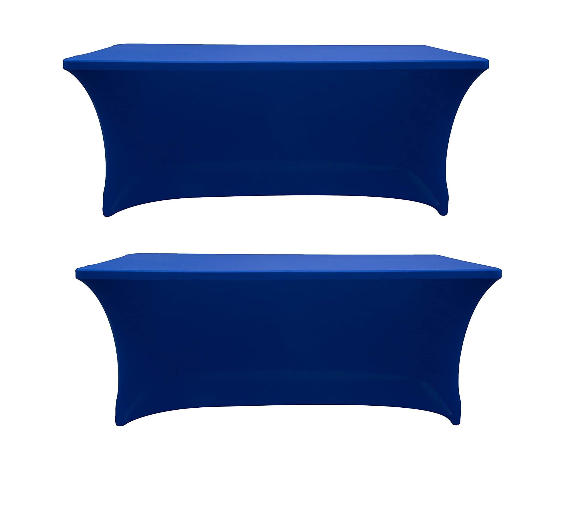 Royal Blue 2 Pack 6 Foot Rectangular Stretch Spandex Table Covers by ...