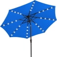 Royal Blue 9ft Outdoor Patio Umbrella Solar LED Lighted Tilt Crank ...