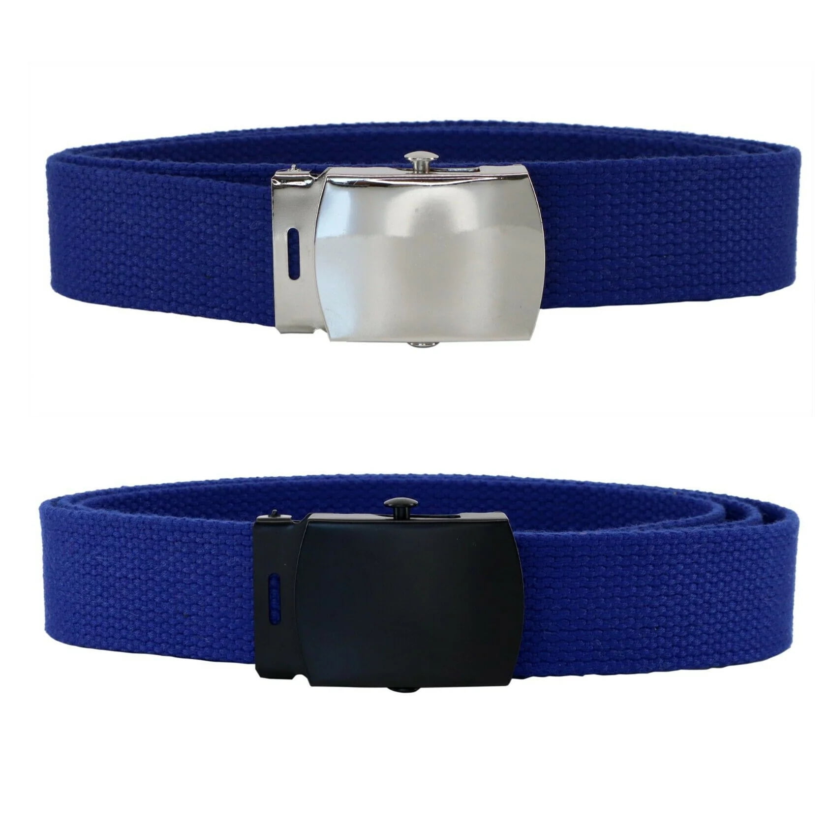 Royal Blue Adjustable Canvas Military Web Belt With Metal Buckle 32 to ...