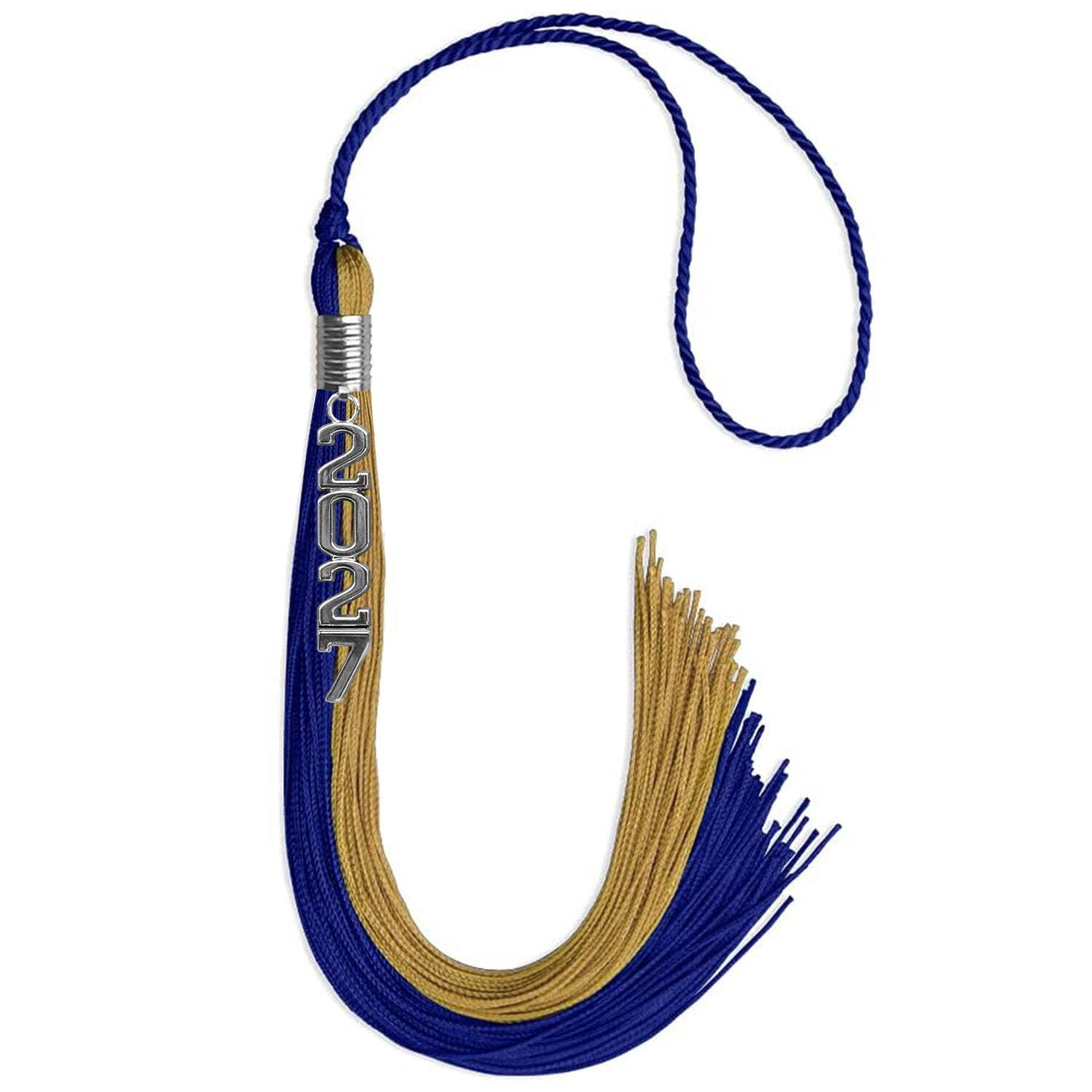 Endea Graduation Royal Blue/Antique Gold Graduation Tassel with Silver ...