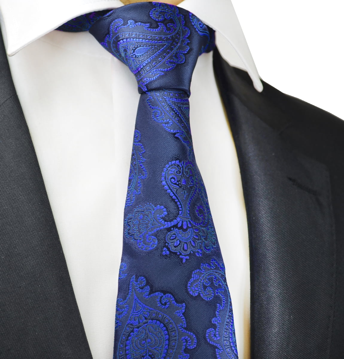 Royal Blue Artisan Floral Hand Made Men's Necktie - Walmart.com