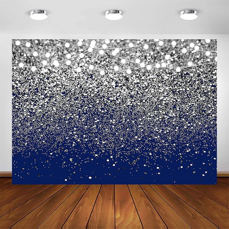 Royal Blue Backdrop Glitter Bokeh Dots Lights Sparkle Backdrops for ...