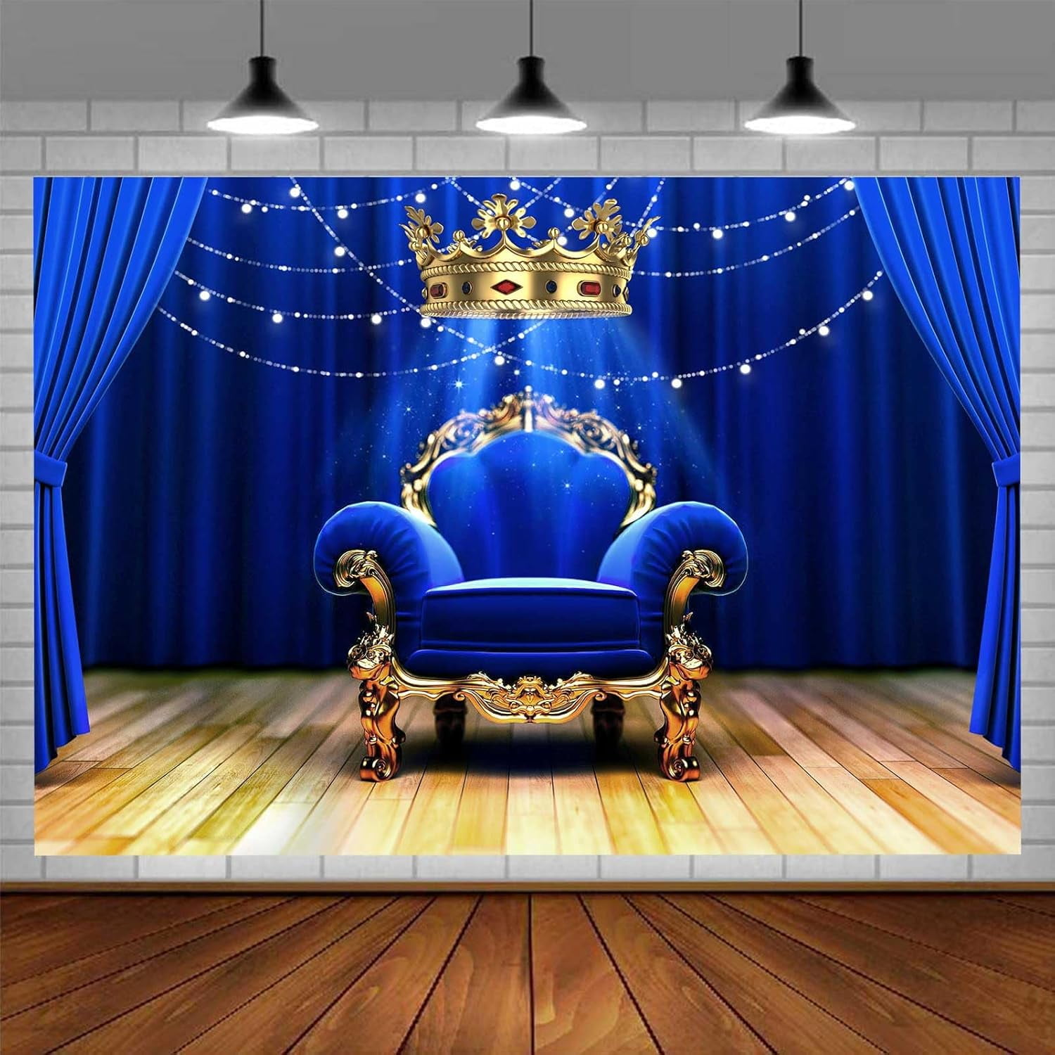 Royal Blue Backdrop Royal Chair Backdrops Crown Throne Photography ...