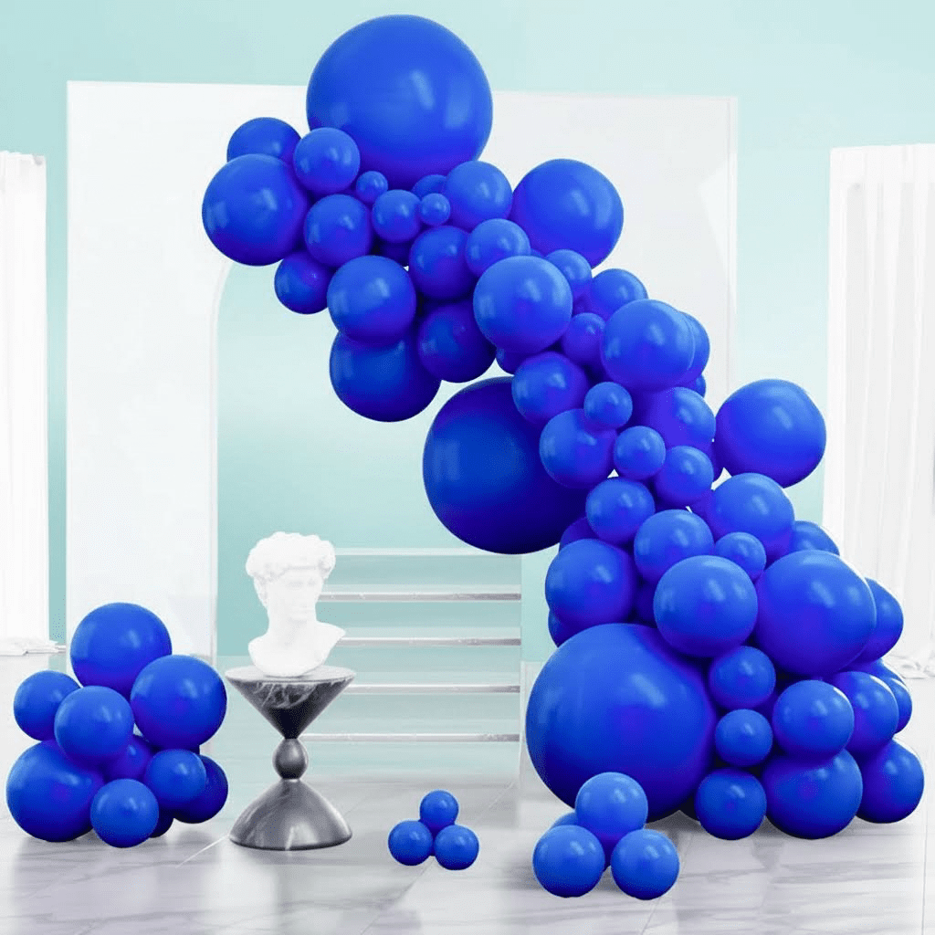 Royal Blue Balloons 123-Piece Assorted Size Kit with 18, 12, 10, 5 Inch ...