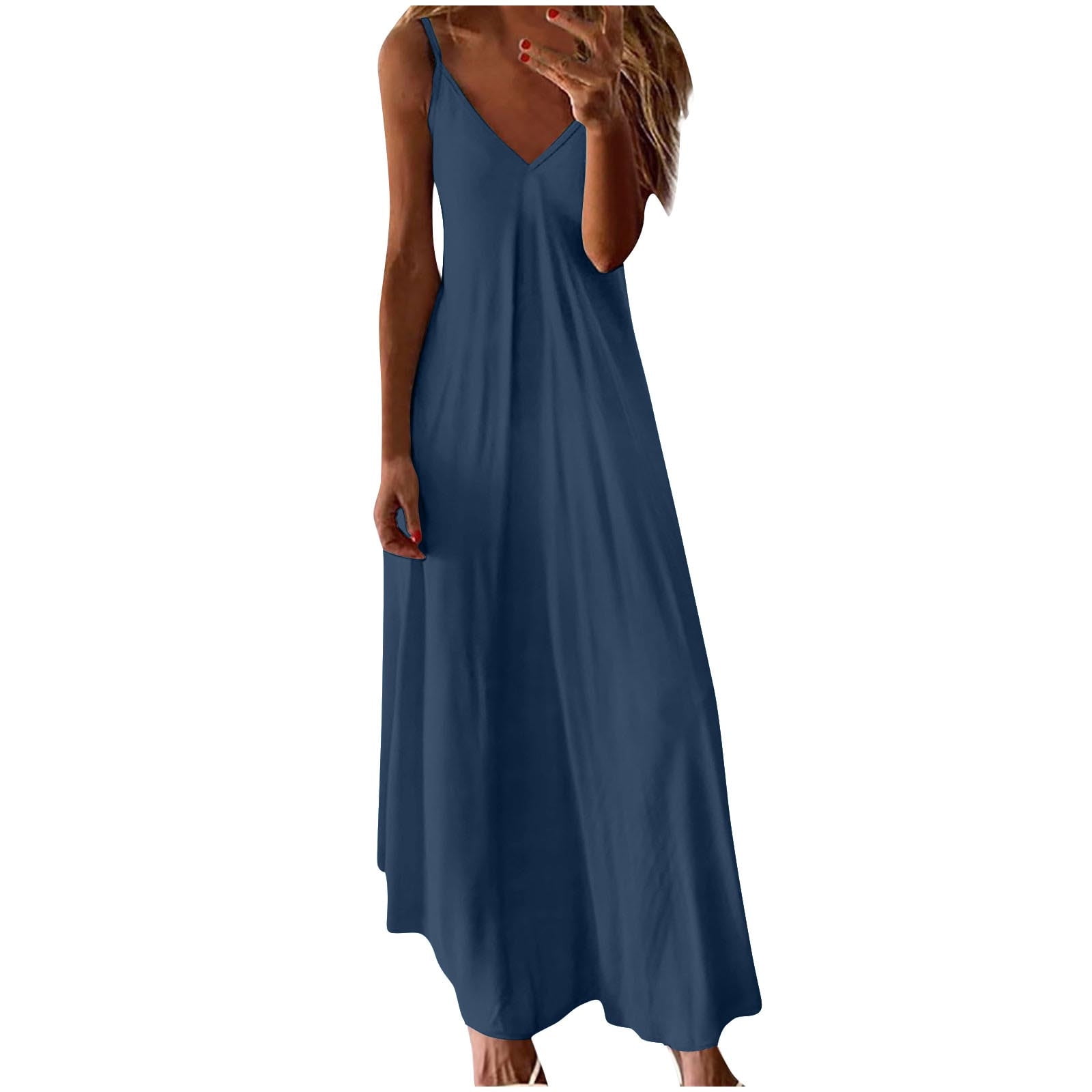 Royal Blue Boho Hawaiian Tropical Basic Beach Lounge Dresses for Ladies ...