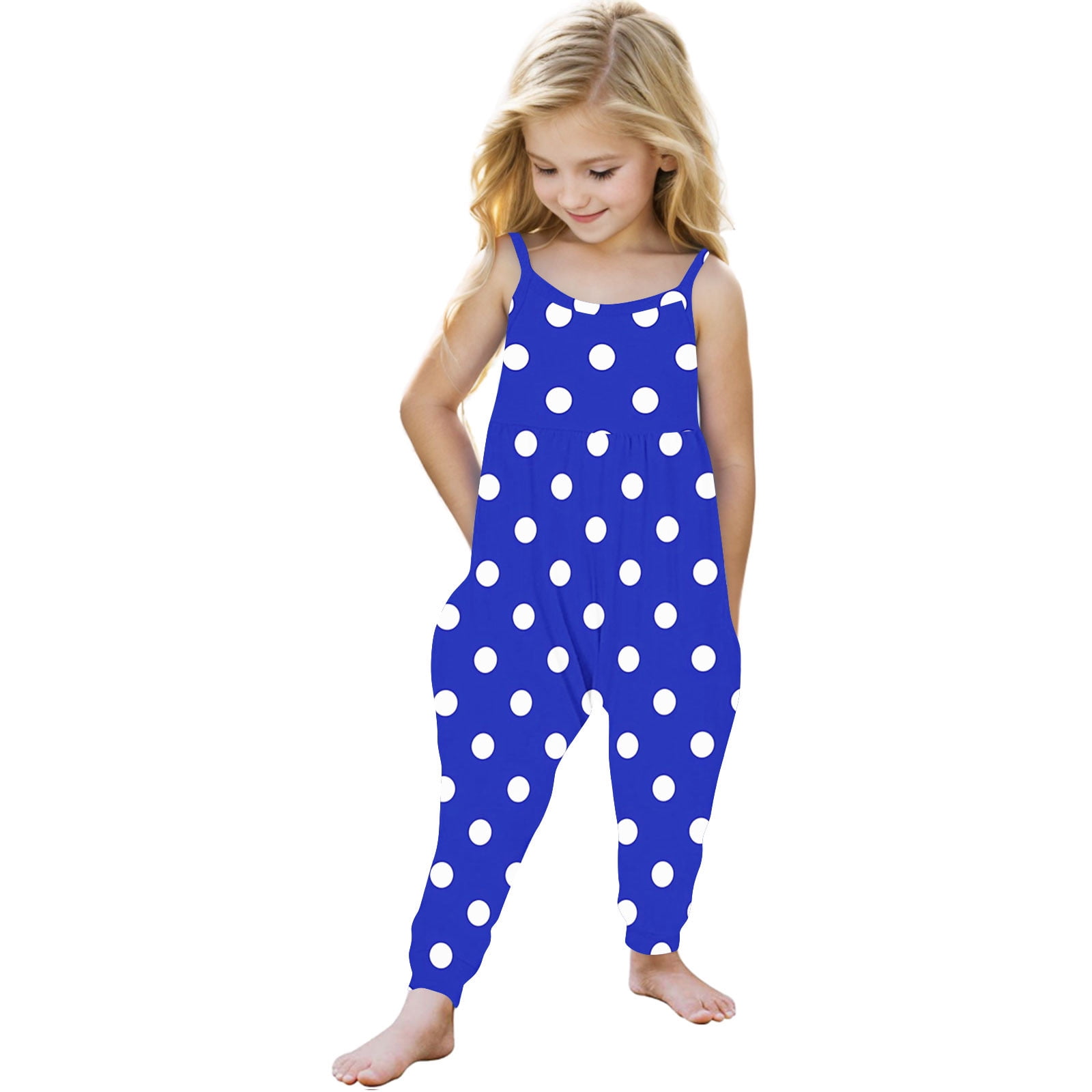 Royal Blue Boy Girl Backless Spandex Overalls for Kids Girl Boy Summer ...