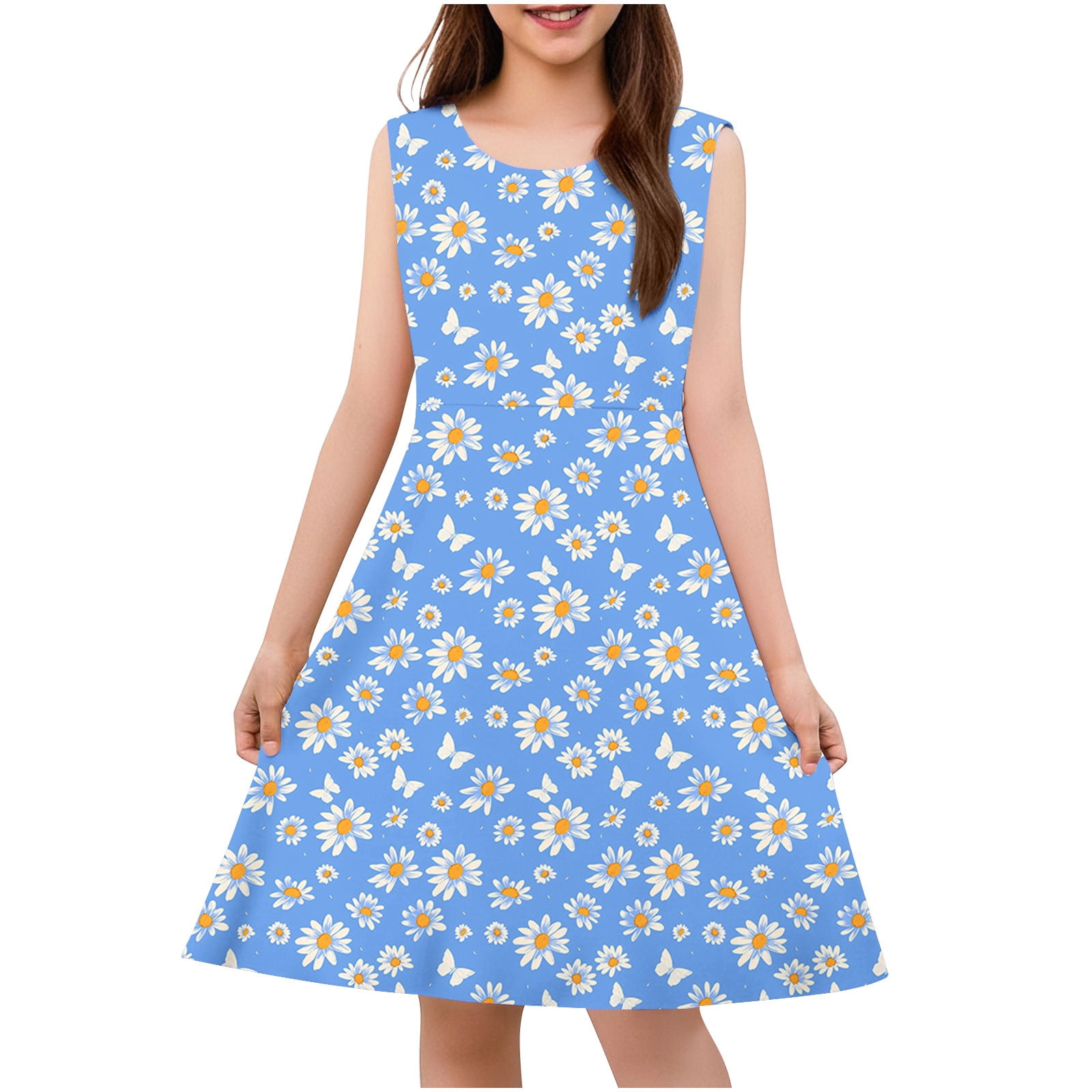 Royal Blue Boy Girl Children Boy Girl Floral Graphic Spandex Dresses ...